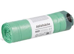 4001553924115 - Deiss Müllbeutel 60 l mit Zugband Stärke 30 µ Recycling-LDPE grün 15 Stück