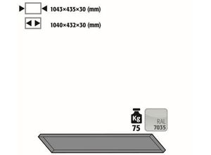 4250101140013 - Fachboden Standard für asecos Druckgasflaschenschränke Stahlblech lichtgrau B 1043 x T 435 x H 30 mm bis 75 kg