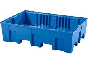 4250101184017 - Auffangwanne für 2 Fässer à 200 l unterfahrbar B 865 x T 1245 x H 350 mm ohne Gitterrost Polyethylen blau