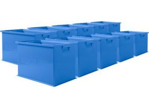 4251898827514 - Stapelkasten SSI Schäfer 14 6-2Z Volumen 33 l bis 30 kg mit Griffmulde L 465 x B 314 x H 298 mm Polypropylen blau 10 Stück