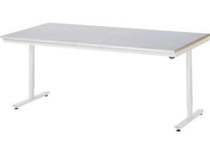 4040376064554 - Rau Arbeitstisch Adlatus elektrisch höhenverstellbar 25 mm MDF-Platte Stahlblechbelag 150 kg B 2000 x T 1000 x H 720-1120 mm silber lichtgrau