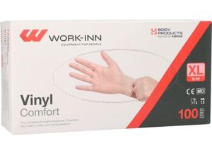 4250478402240 - Einmalhandschuhe WORK-INN Comfort Vinyl puderfrei latexfrei transparent Größe XL 100 Stück