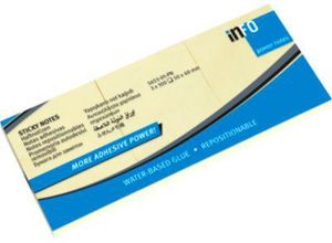 4044355788110 - inFO Power Notes Haftnotizen 50 x 40 mm 100 Blatt pro Block 4x 3 Blöcke blanko gelb