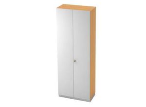 4032062111659 - Garderobenschrank links Ablagen B 800 x T 420 mm Buche-Dekor silber
