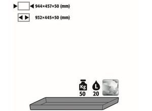 4250101139512 - Wannenboden Standard für asecos Chemikalienschränke Stahlblech B 944 x T 457 x H 50 mm 20 l bis 50 kg