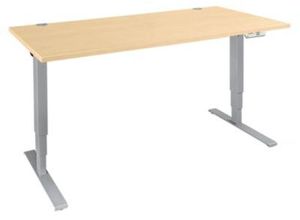 4251898808995 - Genius Schreibtisch AERO FLEX elektrisch höhenverstellbar Rechteck C-Fuß B 1200 x T 800 x H 620-1280 mm Ahorn weißalu