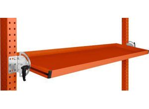 4045916127669 - Neigbare Ablagekonsole für Reihe Universal oder Profi Nutztiefe 345 mm für Tischbreite 1500 mm rotorange