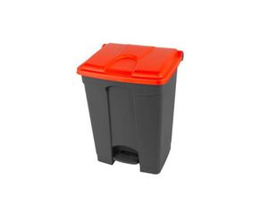 4895238701081 - Tretabfalleimer Probbax Volumen 70 l mit Deckel L 495 x B 412 x H 673 mm Kunststoff rot-dunkelgrau