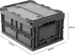 4250685147842 - EURO-Maß Faltbox 4322 DL mit Deckel für Lager- und Mehrwegtransport Inhalt 19 L grau