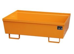 4052462017337 - eurokraft pro Stahl-Auffangwanne mit Randprofilierung LxBxH 1200 x 800 x 415 mm ohne Rost orange RAL 2000