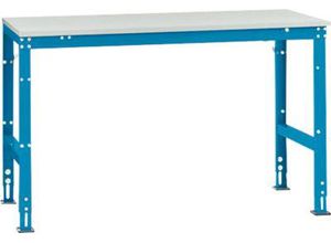 4045916078350 - AU40575012 Arbeits-Grundtisch UNIVERSAL Standard mit Kunststoffplatte BxTxH = 1500x800x760-870 mm Licht-Blau (RAL 5012)