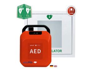 4260301057776 - Defibrillator MedX5 HeartSave YA automatische Schockabgabe Sprachausgabe DE EN IP55 Metall-Wandkasten inkl Alarm ohne HLW-Feedback-Sensor
