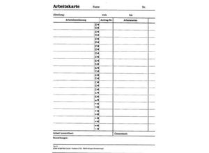 4030275000555 - BÜRK Stempelkarte Arbeitskarte für Zeiterfassungsgerät ZS3200 ZS5200 1000 Stück