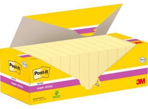 4064035065782 - Post-it Super Sticky Haftnotizen 76 x 76 mm Kanariengelb Packung mit 24 Blöcken à 90 Blatt 12+12 GRATIS