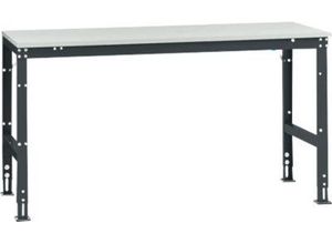 4045916070477 - AU40817016 Arbeits-Grundtisch UNIVERSAL Standard mit Melaminplatte BxTxH = 1750 x 800 x 760-870 mm Anthrazit