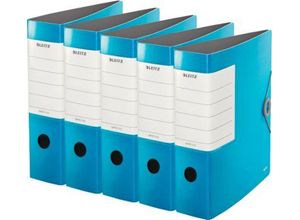 4002432573455 - LEITZ® Qualitätsordner SOLID DIN A4 Rückenbreite 82 mm 5 Stück hellblau