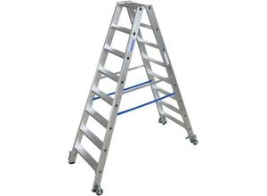 4009199124869 - Krause 124869 Aluminium Stufen-Doppelleiter fahrbar Arbeitshöhe (max) 340 m Silber DIN EN 131 129 kg