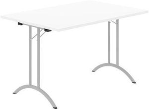 8697837516426 - Select Klapptisch Rechteck Doppel-T-Fußgestell Spezial-Klappbeschlag & Bodenausgleich B 1200 x T 800 x H 720 mm weiß alusilber