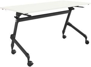 4251898818581 - Select Klapptisch mit Rollen Rechteck Vierkantrohr B 1400 x T 600 x H 720 mm weiß schwarz
