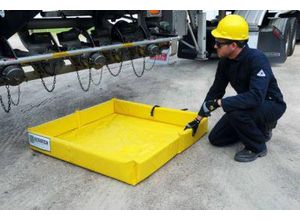 4262512391137 - Faltwanne für Kleingebinde Kapazität 125 l Schaumstoffwände stapelbar B 900 x T 900 x H 150 mm PVC gelb