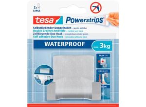 4042448175274 - tesa Powerstrips Waterproof Duohaken Zoom aus Edelstahl für Feuchträume max 3 kg