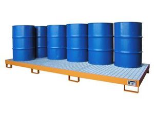 4052462022072 - eurokraft pro Stahl-Auffangwanne Auffangvolumen 240 l für 10 x 200 l Fässer orange