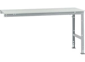 4045916072600 - AU60819006 Arbeits-Anbautisch UNIVERSAL Standard mit Melaminplatte BxTxH = 1750 x 800 x 760-870 mm Alusilber