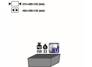 4250101140419 - Bodenauffangwanne Stawa-R mit Gitterrost für asecos Chemikalienschränke der CS und CX Serie Stahlblech blau B 472 x T 489 x H 136 mm 22 l