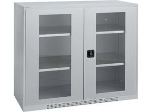 4051273790965 - Genius Sichttürschrank FS 3 OH abschließbar 2 Fachböden bis 450 kg B 1343 mm Stahl weißaluminium RAL 9006 weißaluminium RAL 9006