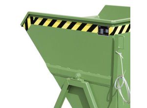 4052462048430 - Kippmulde Bauer KS 550 Stahl grün B 1245 x T 1200 x H 1170 mm 550 l bis 1000 kg Rollen Manuelle Kippvorrichtung