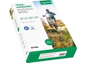 4011211075660 - Recyclingpapier Ovol Recyconomic Evolution White DIN A4 80 g m² naturweiß 2500 Blatt