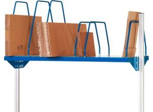 4040376866837 - Rau Kartonagenmagazin für höhenverstellbare Arbeitsplatzsysteme Serie E 6 Steckbügel B 1800 x T 600 x H 600 mm lichtgrau bis 30 kg