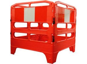 4038335001405 - Kanalabsperrung recycl Kunststoff orange m Reflektor-Streifen 4 Elemente à B 1000 x H 1000 mm