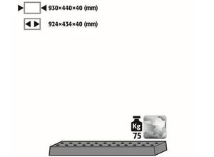 4250101110962 - Lochblecheinsatz Standard für asecos Chemikalienschränke Stahlblech B 930 x T 440 x H 40 mm bis 75 kg