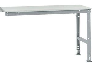 4045916072280 - AU60519006 Arbeits-Anbautisch UNIVERSAL Standard mit Melaminplatte BxTxH = 1500 x 800 x 760-870 mm Alusilber