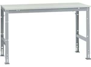 4045916078398 - AU40579006 Arbeits-Grundtisch UNIVERSAL Standard mit Kunststoffplatte BxTxH = 1500x800x760-870 mm Alusilber