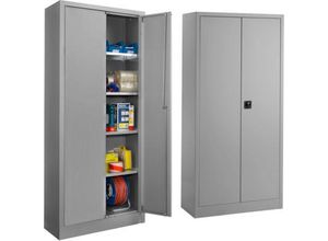 4250510818732 - SSI Schäfer Universalschrank 2er-Set Stahl abschließbar 950 x 400 x 1935 mm 5 OH weißaluminium RAL 9006