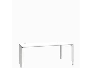 4250510843550 - Genius Schreibtisch MODENA FLEX 4-Fuß-Rechteckrohr einseitig B 1800 mm weiß
