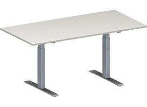4251898817737 - Genius Konferenztisch MODENA FLEX Rechteck T-Fuß Rechteckrohr B 1600 x T 800 x H 650-850 mm lichtgrau weißaluminium RAL 9006