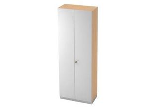 4032062111550 - Garderobenschrank 2 Ablagen B 800 x T 420 mm Ahorn-Dekor silber