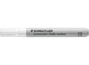 4007817087527 - Kreidemarker STAEDTLER Lumocolor® Rundspitze Schreibfarbe weiß Strichbreite 24 mm für glatte Oberflächen Flüssigkeit auf Wasserbasis