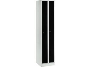 4250618220864 - Raumspargarderobe Abteilbreite 200 mm abschließbar 2 Abteile schwarz