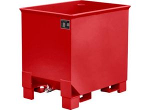 4052462060319 - Bauer - Späne-Kasten Stahl LxBxH 620x840x795 mm Volumen 03 cbm Traglast 500 kg Farbe ral 3000 feuerrot