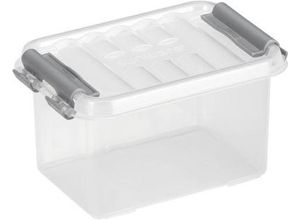 8711112874008 - helit the q-line Aufbewahrungsbox mit Deckel glasklar Lebensmittelechte stapelbare Kunststoffbox mit Klickverschluss 1 Box 04 Liter