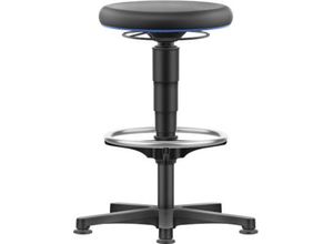 4016849952567 - Allround Hocker Bimos sitzhöhenverstellbar 560-810 mm mit Gleiter & Fußring PU-Schaumbezug abwaschbar extrem robust Farbring blau