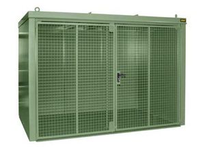 4052462059924 - Gasflaschencontainer BAUER GFC-B M4 B 1570 x T 3120 x H 2295 für 60 Gasflaschen feuerbeständig abschließbar grün