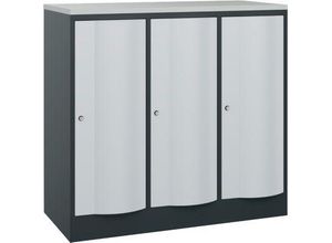 4066681256392 - Garderobenschrank Resisto 3 Abteile 3 Fächer B 1148 x T 540 x H 1077 mm Anthrazitgrau Lichtgrau