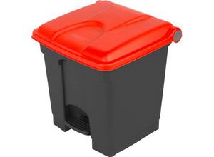 4895238700879 - Tretabfalleimer Probbax Volumen 30 l mit Deckel L 410 x B 398 x H 435 mm Kunststoff rot-dunkelgrau