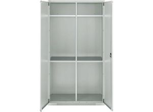4051273792334 - Genius Reinigungsmittelschrank FS 5 OH abschließbar Mittelwand 4 Fachböden bis 450 kg B 1055 x T 520 x H 1950 mm lichtgrau lichtgrau