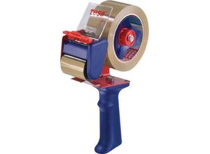 4042448913852 - Packband Handabroller economy - robuster Abroller für Paketbänder - Profi-Qualität - Für Klebebänder mit bis zu 50 cm Breite - rot   blau - Tesa